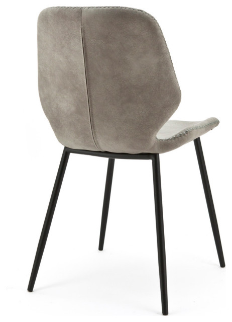 Gray Leather Dining Chairs (2) | By-Boo Seashell - Midcentury - Dining ...