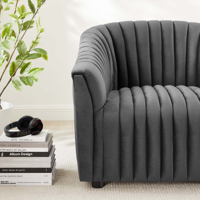 Modway Announce Performance Velvet Channel Tufted Armchair ...
