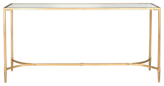 Wanda Console, Gold/Tempered Glass Top - Contemporary - Console Tables ...