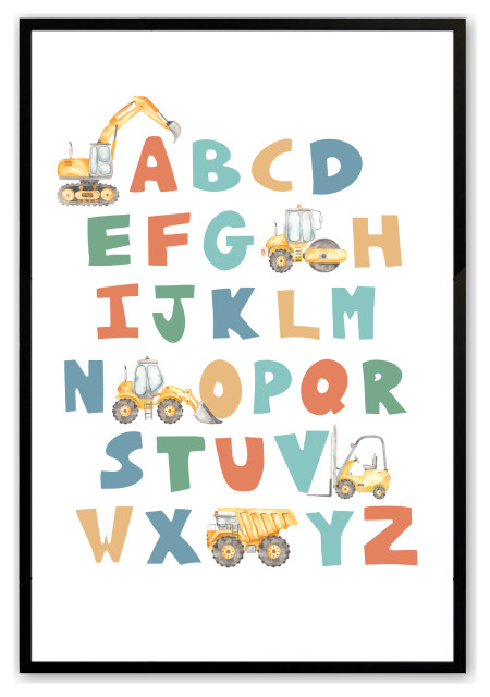 Construction Alphabet, 11" x 14" - Contemporary - Kids Wall Decor - by ...
