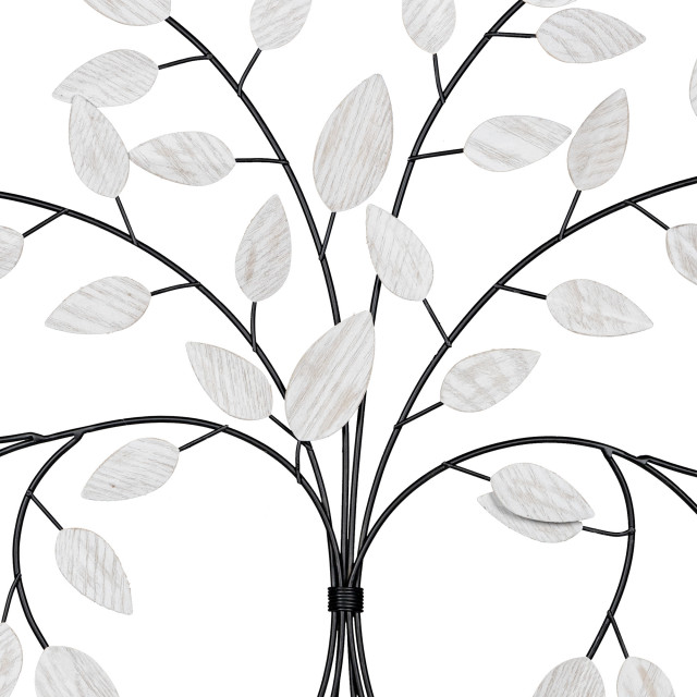 Stratton Home Decor Tree With White Accent Leaves Botanical Wall Decor ...