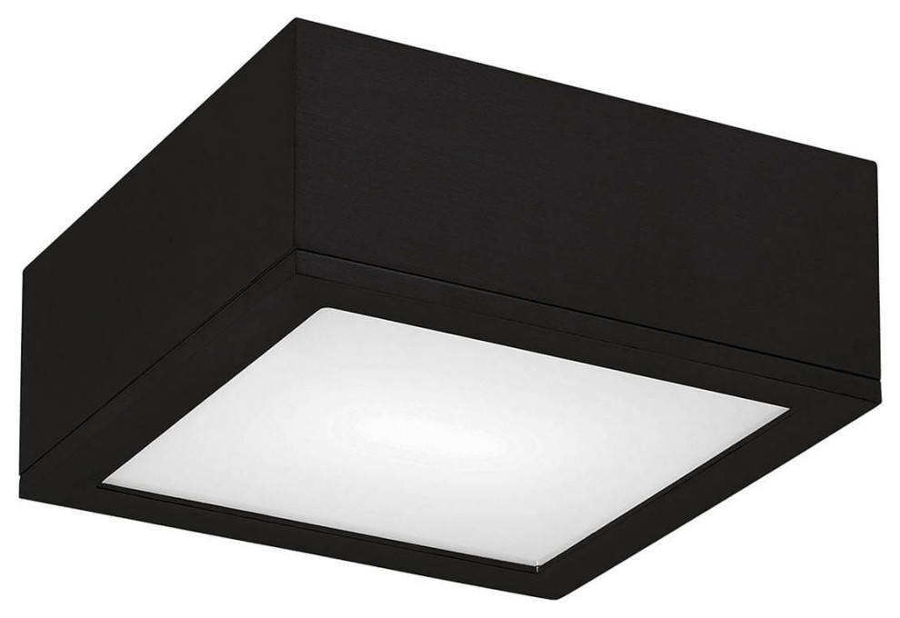 WAC Rubix 10" Indoor/Outdoor LED Flush Ceiling Light in Black, 10.000 ...