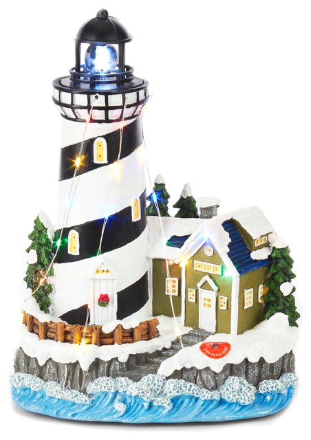 Kurt Adler 10.25" Battery-Operated LED Lighthouse Tablepiece, 10.25 ...