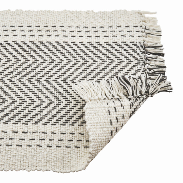 Cotton Table Mats With Kantha Stitch Design, Set of 4, Gray ...