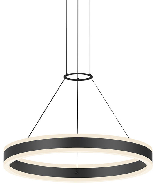 24" LED Ring Pendant in Satin Black - Modern - Pendant Lighting - by ...