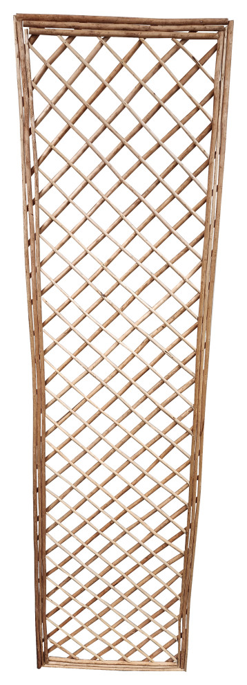 Flat Top Debarked Willow Trellis Panel - Rustic - Garden Trellises - by ...