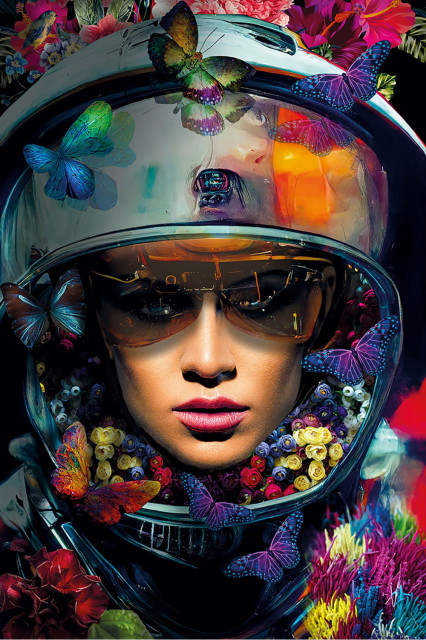 Modern Astronaut Photographic Artwork, Andrew Martin Flower Planet ...