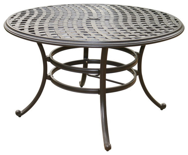 Venice Aluminum 49" Round Dining Table - Traditional - Outdoor Dining ...