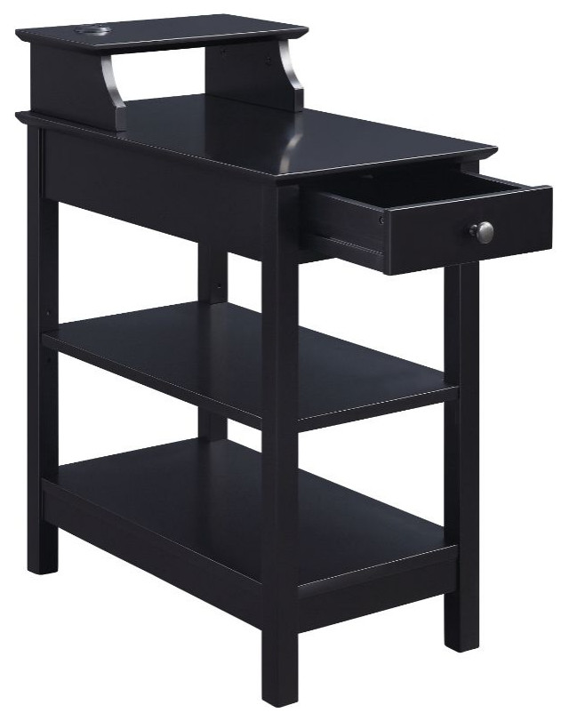 Acme Slayer Side Table With USB Charging Dock Black - Transitional ...