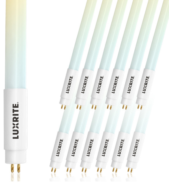 Luxrite 12-Pack 4FT T5 LED Tube Light 24W 4CCT Ballast Bypass 3200LM ...