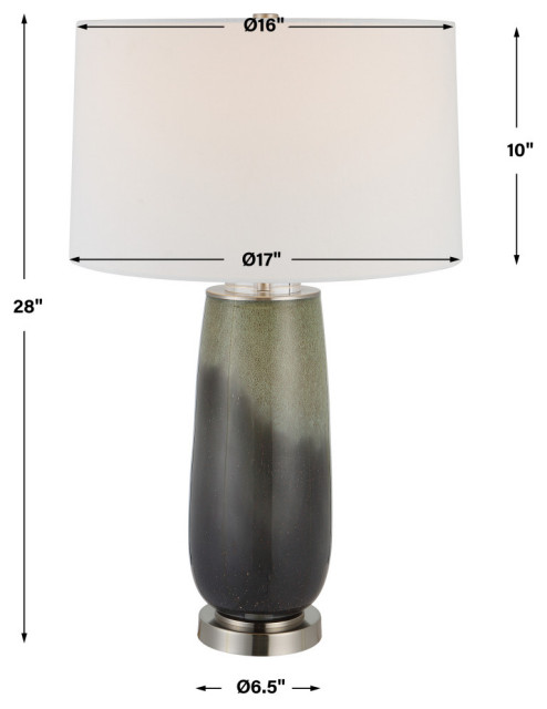 Contemporary Green Gray Blue Ombre Table Lamp 28 in Art Glass Elegant ...