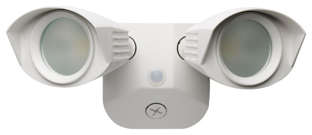 LED Security Light - Dual Head - White Finish - 3000K - 120-277V ...