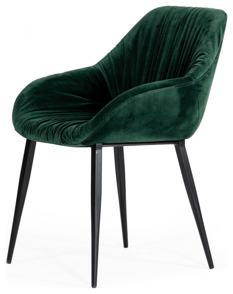 Emerald Slouchy Velvet Modern Dining Chair - Midcentury - Dining Chairs ...