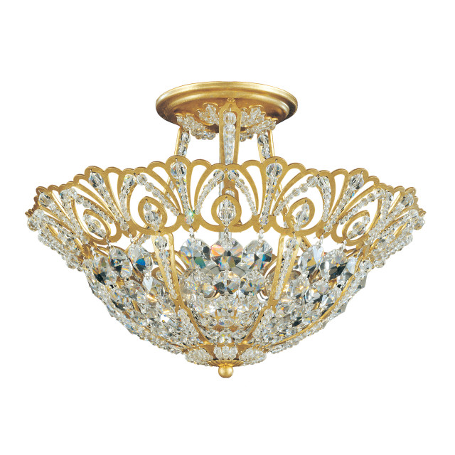 Tiara 5 Light Close to Ceilg Heirloom Gold Clear Spectra Crystal ...