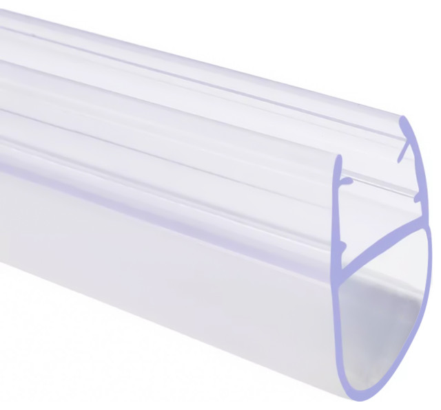 Clear 95" Length Shower Door Sweep PVC Bulb Seal Strip for 3/8" Glass ...