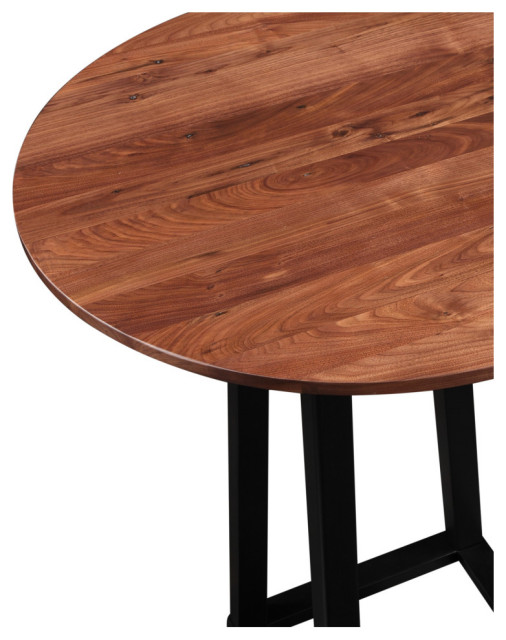 36" Round Solid Wood Bar Height Pub Table in Modern Brown ...