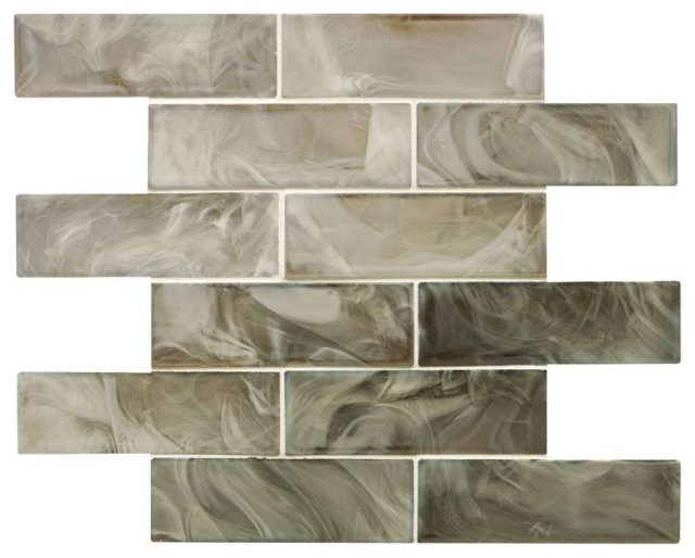 Opalina 2x6 Glossy Glass Subway Tile - Traditional - Wall And Floor ...