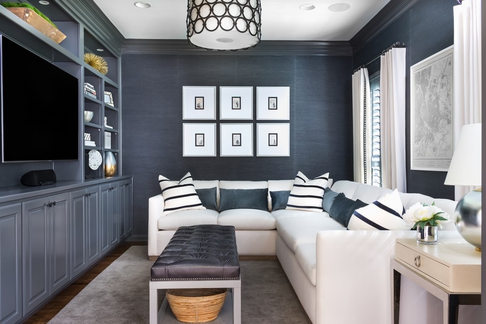 Moody Media Room - Transitional - Family Room - Austin - by Heather ...