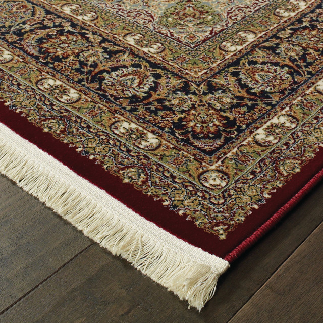 Mackenzie Intricate Medallion Red/ Multi Fringed Area Rug, 2'3"X10 ...