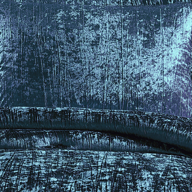 Benzara BM283888 Jay 2 Piece Twin Comforter Set, Polyester Velvet ...