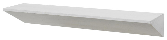 American Art Decor Large Wedge Wood Floating Wall Shelf, White ...