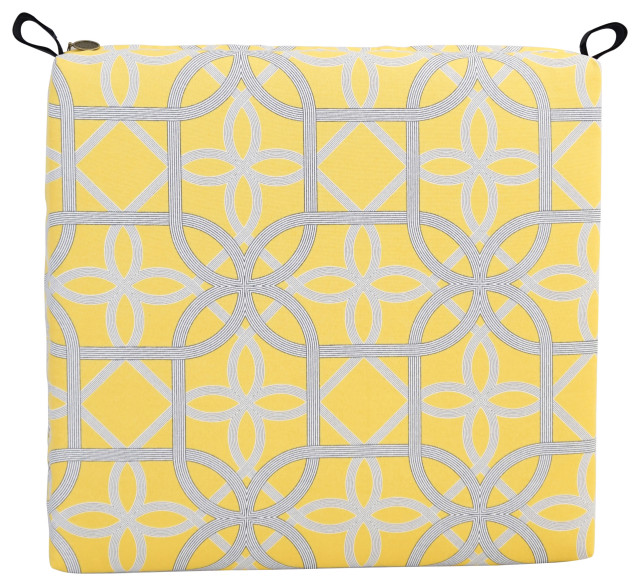20"X19" Patterned Outdoor Chair Cushions, Set of 4, Keene Soliel ...