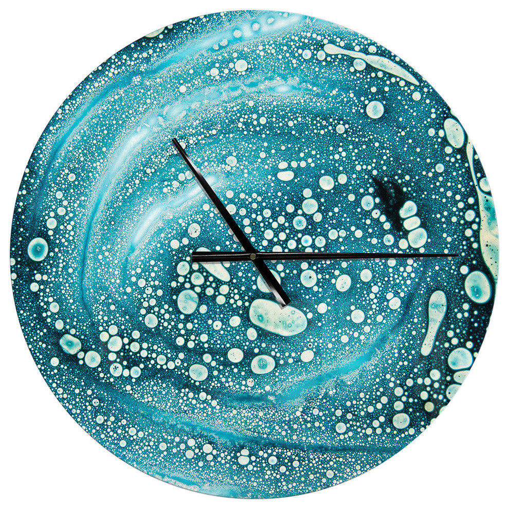 Precious Blue Fabulous Pattern Large Modern Wall Clock, 23x23 ...