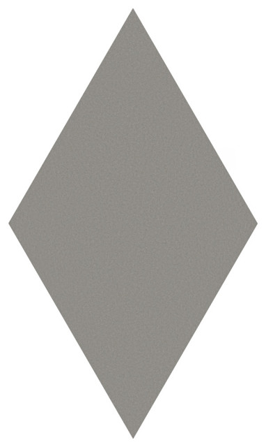 Rhombus Porcelain Floor and Wall Tile, Smooth Dark Grey, Sample ...