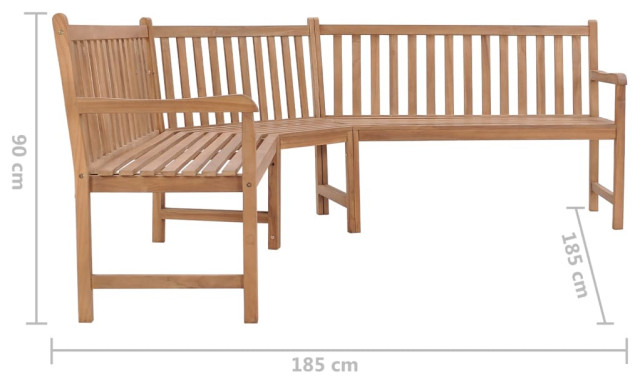 vidaXL Outdoor Corner Bench L-Shaped Outdoor Corner Side Bench Solid ...