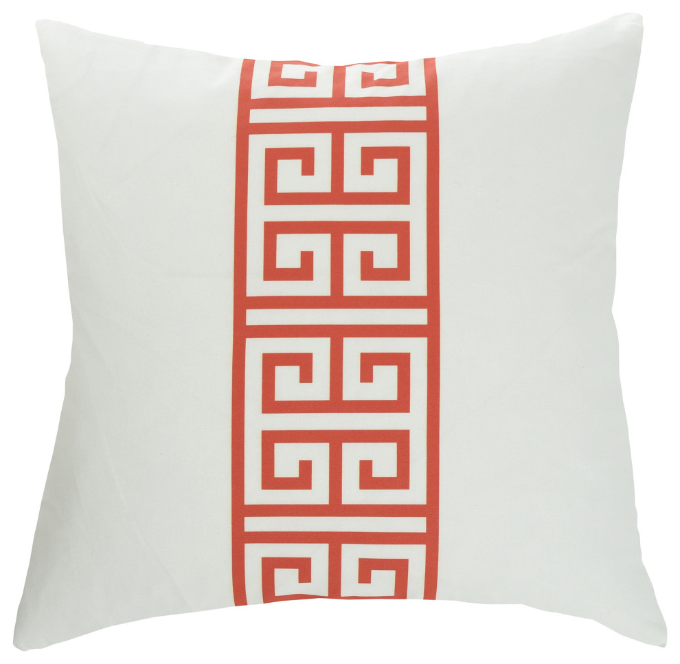 Dann Foley Square Linen Cushion Greek Key Upholstery - Contemporary ...