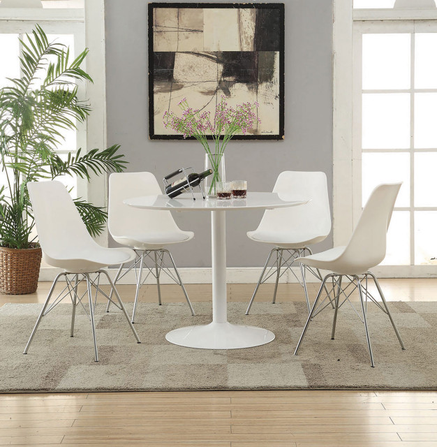 Metal Round Dining Table, White - Contemporary - Dining Tables - by ...