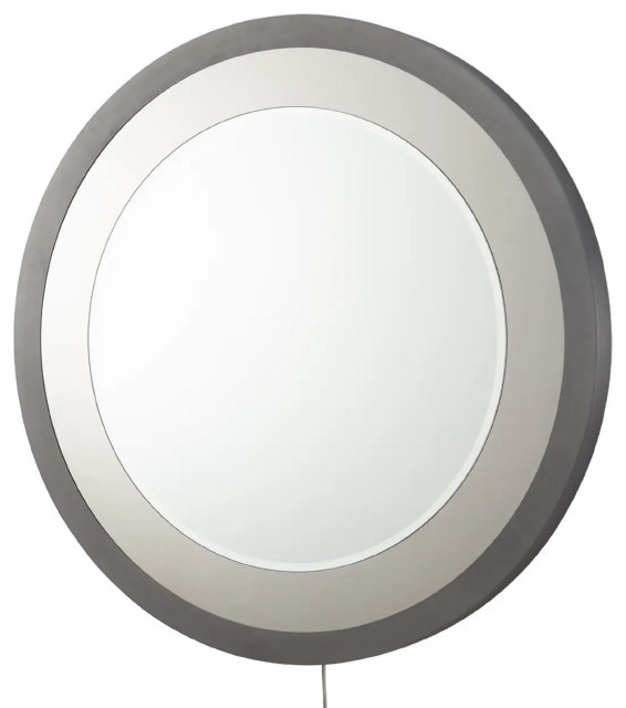 Starfall Vanishing infinity LED Round Wall Mirror in Gunmetal ...