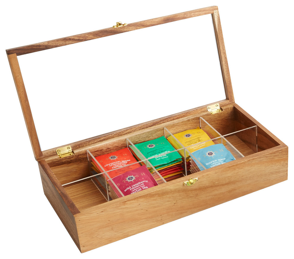10 Compartment Tea Storage Box - Modern - Coffee And Tea Maker ...