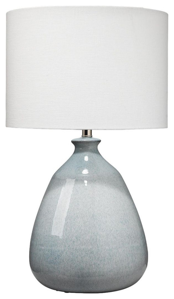 Soft Blue Fat Bulb Shaped Ceramic Table Lamp 28 in Reactive Glaze Large ...