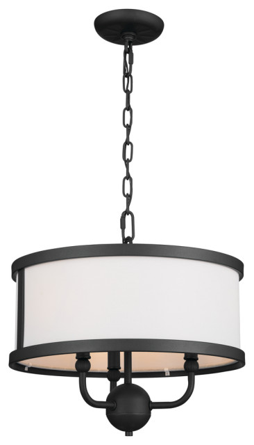 Heddle 3-Light Transitional Ceiling Light in Textured Black, 13.000 ...