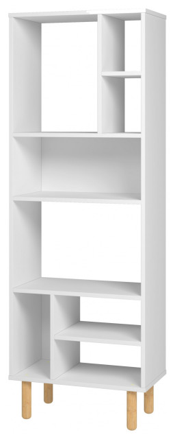 Iko 60" White Modern Abstract Open Shelving Unit - Midcentury - Display ...