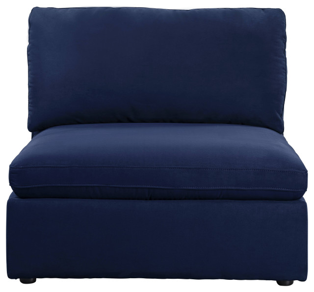 Modular, Armless Chair, Blue Fabric - Contemporary - Armchairs And ...
