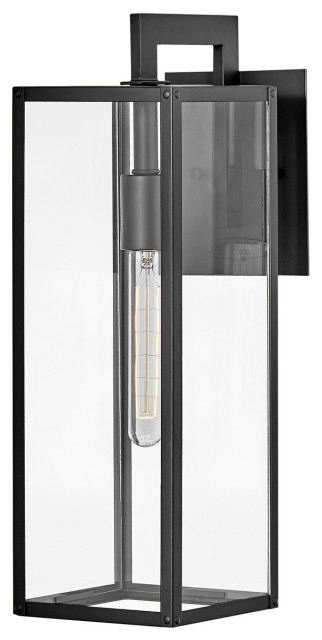 Hinkley Max Medium Wall Mount Lantern, Black, Medium - Transitional - Outdoor Wall Lights And ...