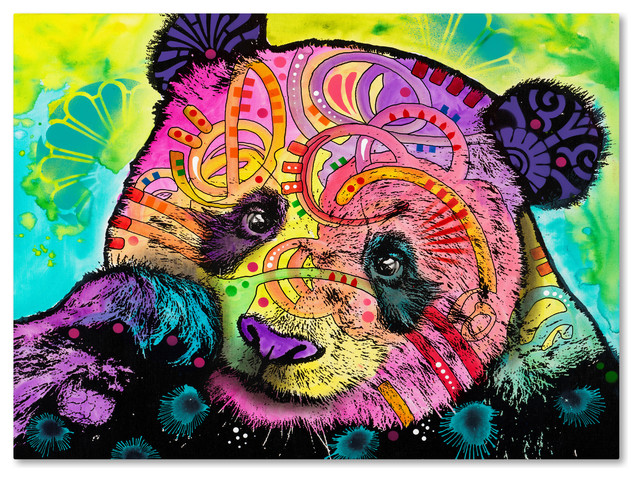 Dean Russo 'Psychedelic Panda' Canvas Art, 19"x14" - Asian - Prints And ...