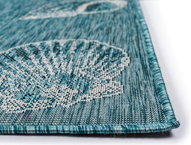 Carmel Shells Indoor/Outdoor Rug, 7'10"x9'10" - Beach Style - Outdoor ...