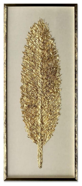 Golden Leaf Brown Background Shadow Box With Golden PS Frame ...