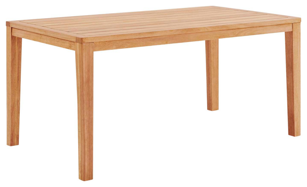 Portsmouth 63" Karri Wood Outdoor Patio Dining Table, Natural ...