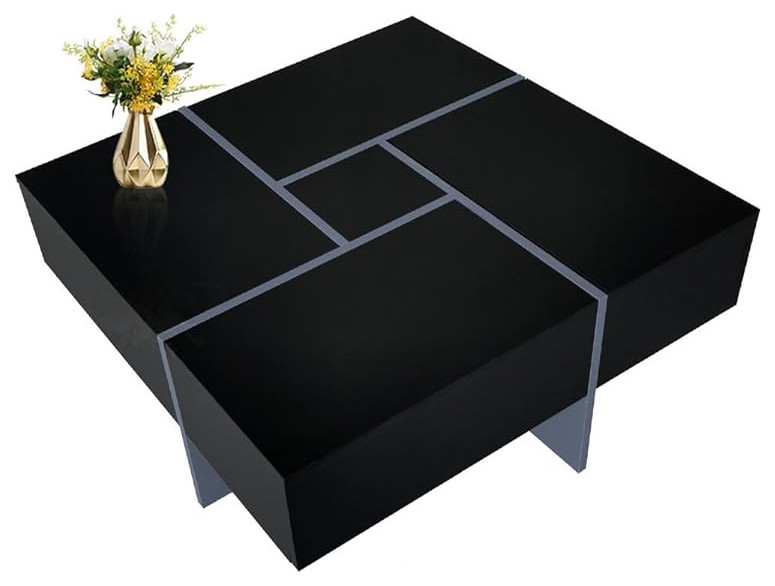 Modern Coffee Table, Geometric Design With Hidden Compartments ...
