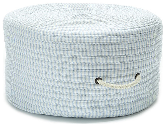 Colonial Mills Pouf Ticking Fabric Stripe Pouf Canvas Round, 20"x20"x11 ...