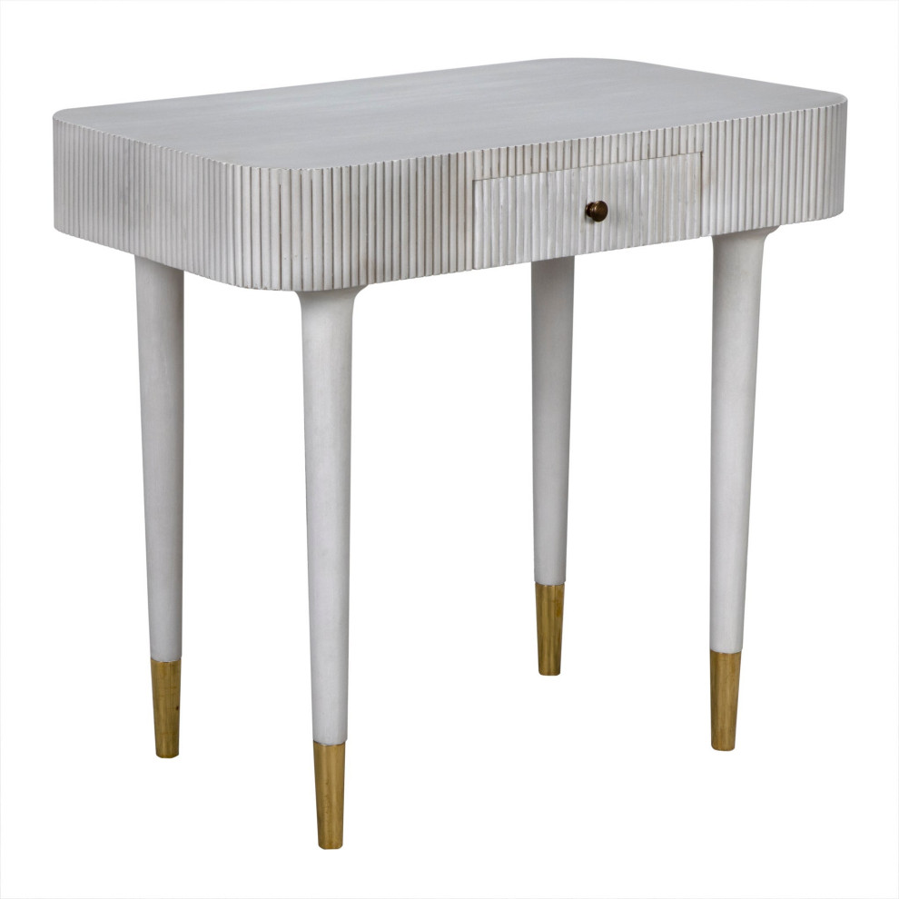 Celine Wood Rectangle Side Table - Midcentury - Side Tables And End ...