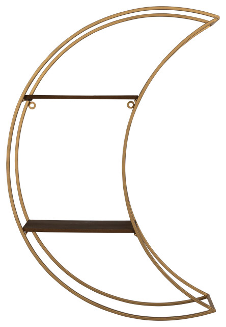 Gold Half Moon Floating Shelf - Contemporary - Display And Wall Shelves ...