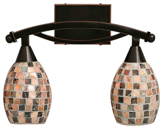 Toltec Lighting Bow 2-Light Bath Bar, 5 Toltec Lighting Bow 2-Light Bath Bar, 5