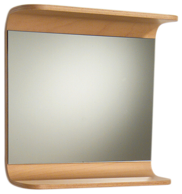 Aeri Rectangular Mirror With Integral Wood Shelf - Transitional ...