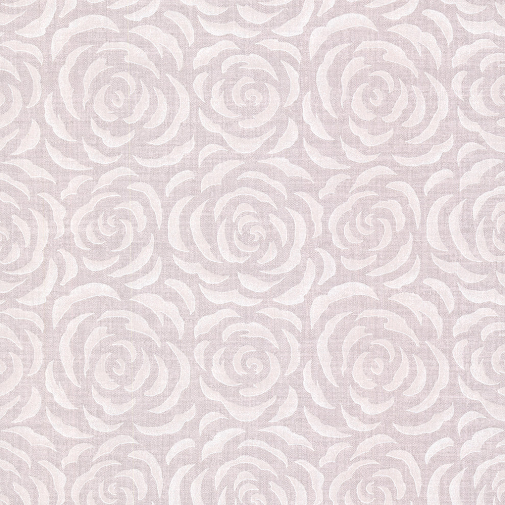 Rosette Lavender Rose Pattern Wallpaper,, Sample - Traditional ...