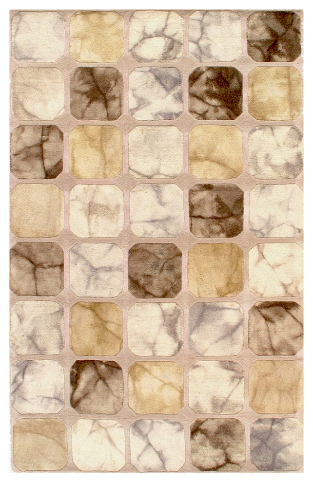 Ivory Hand-Tufted 5'x8' - Contemporary - Area Rugs - by Pasargad DC | Houzz